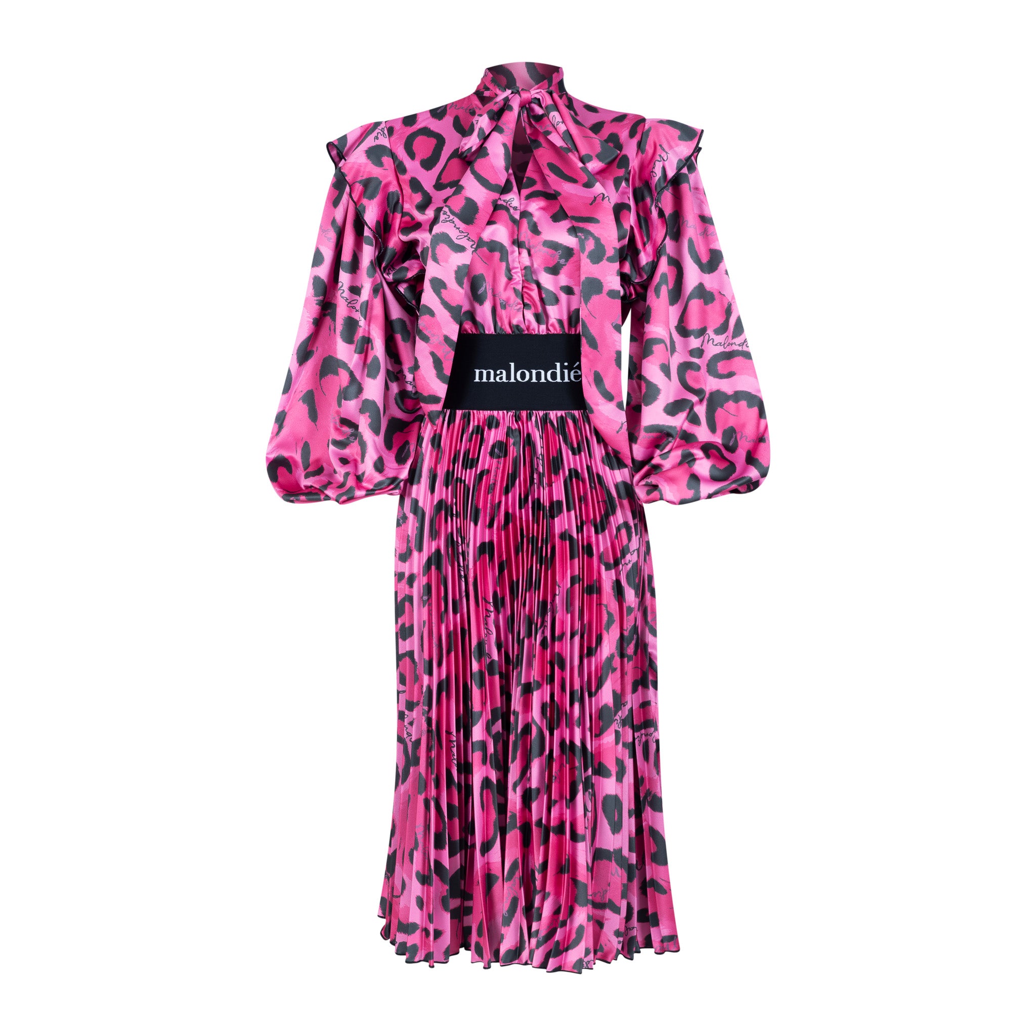 Malondie Pink Safari Pleated Dress – Malondié